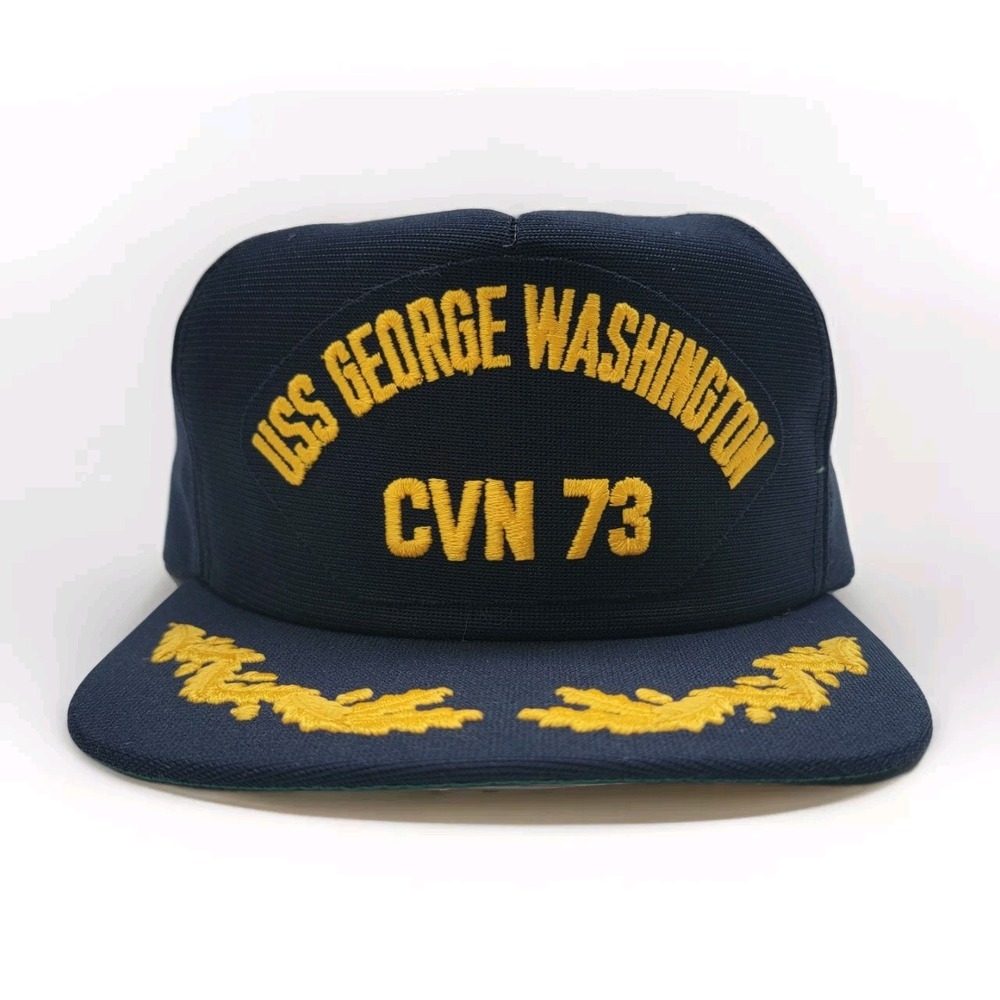 Vintage Uss George Washington Cvn 73 Hat Gold Leaf Sn… - Gem